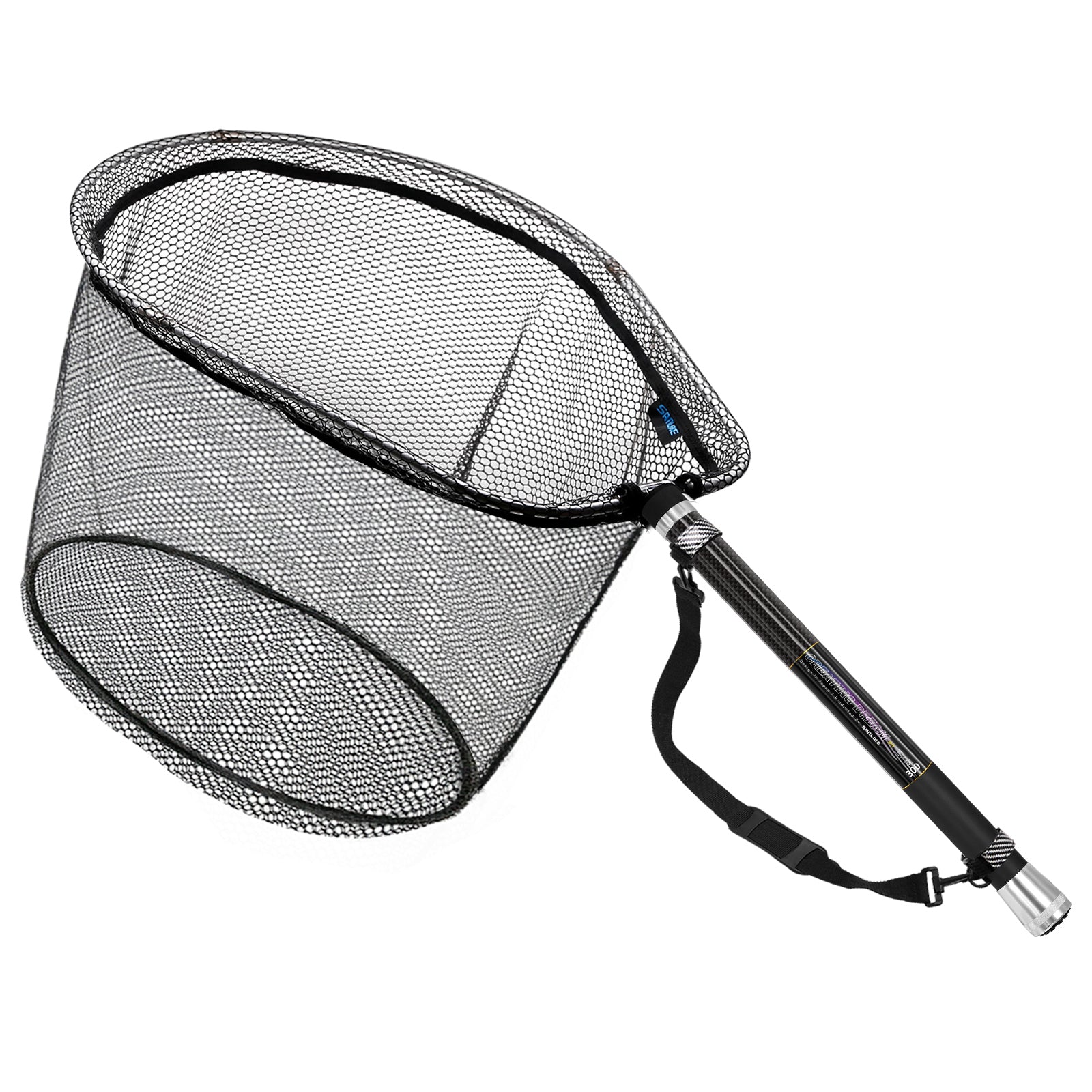 SANLIKE 3m Fishing Landing Net Glass Fibre Pole Telescoping Foldable H ...