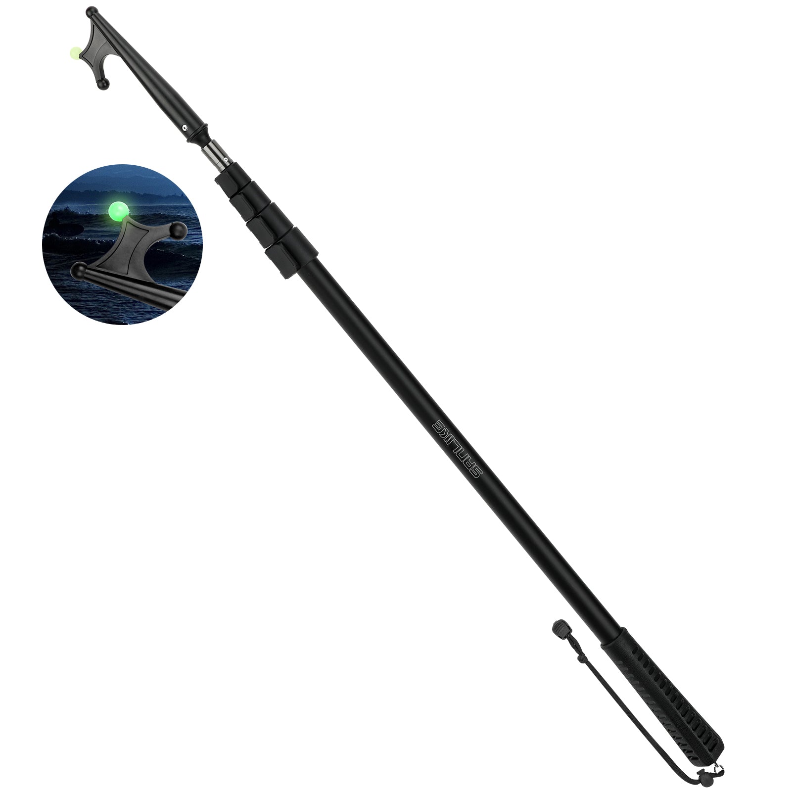 SAN LIKE 3.6M Telescopic Boat Hook Floating Durable Rust-Resistant wit ...