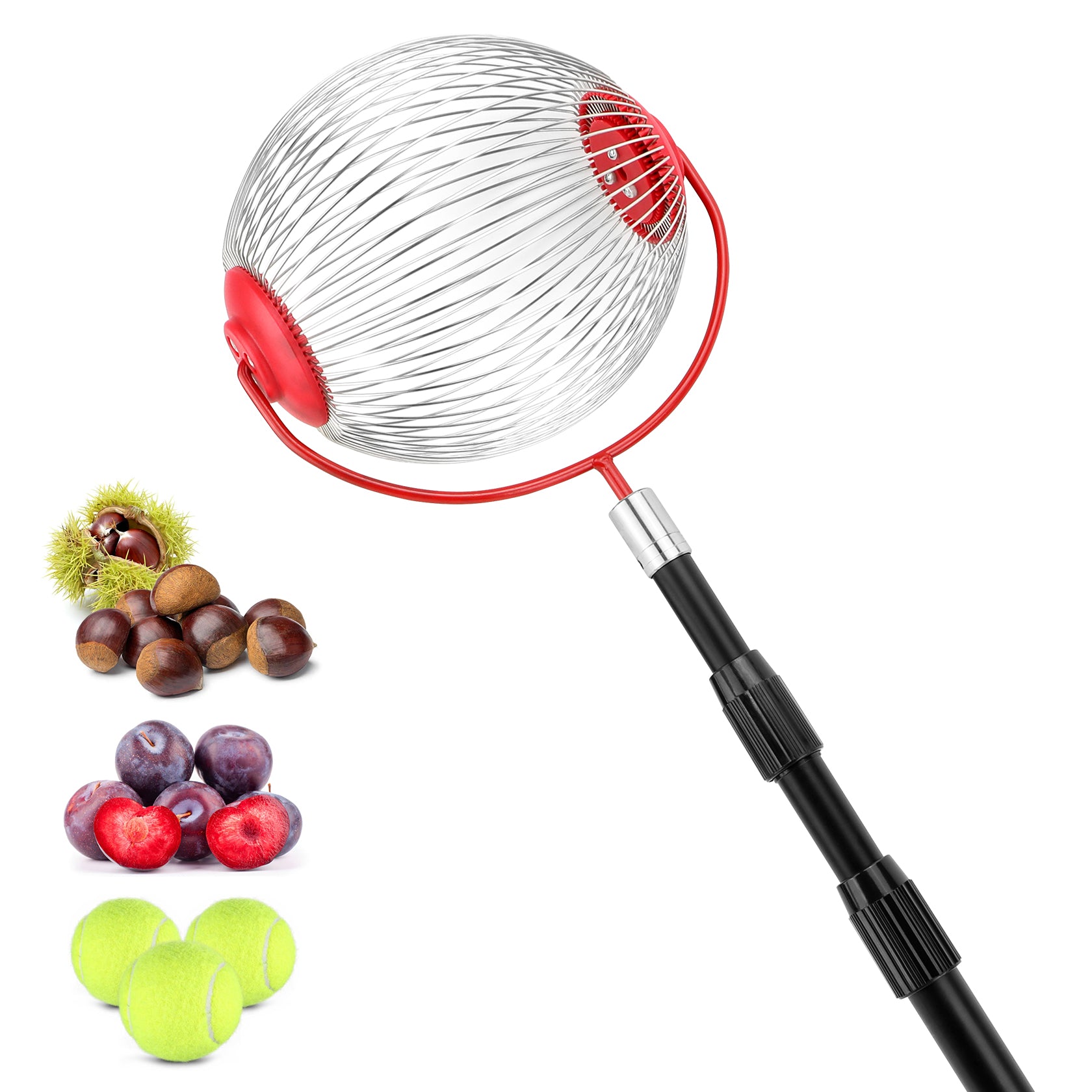 SANLIKE Fruit Picker Aluminium Tube Retractable Nut Gatherer Fruit Col ...