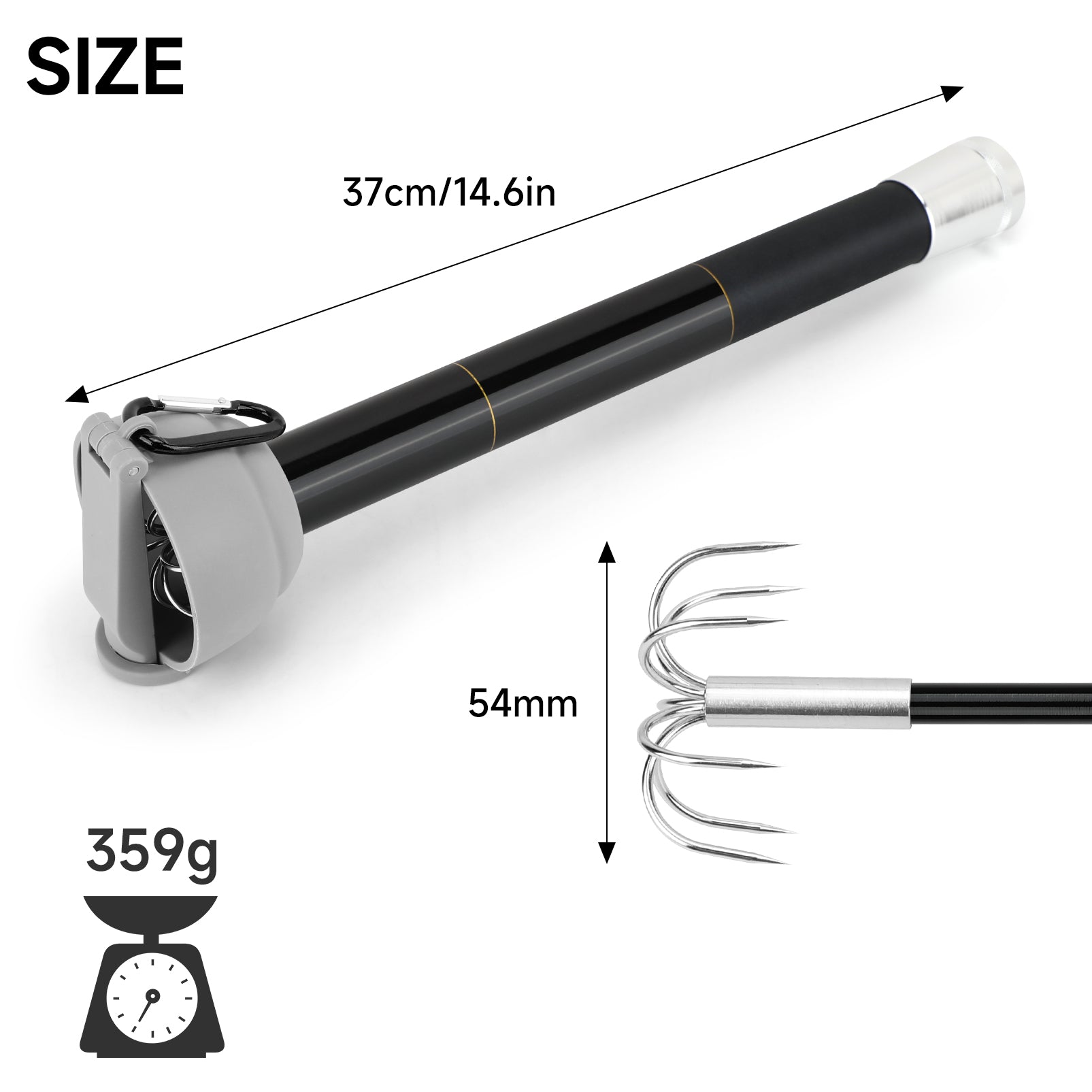 SANLIKE 3m 4m 5m 6m Telescopic Squid Rod Stainless Steel 7-Claw Hooks ...