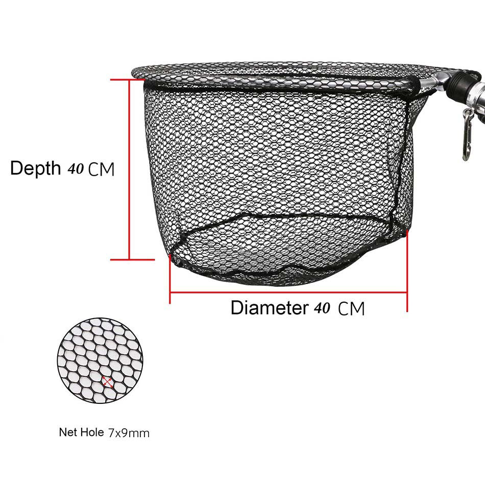 SANLIKE Portable Fishing Net Collapsible Rubberized PE Mesh 10 MM Thr ...